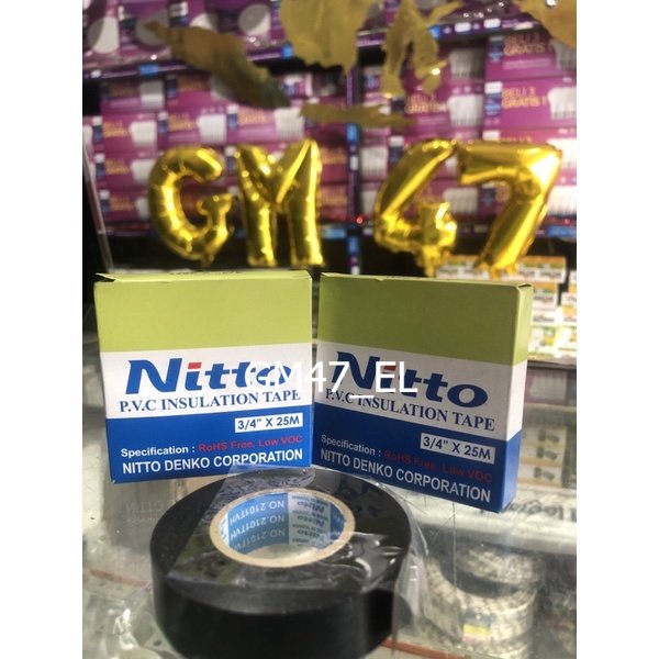 NITTO ISOLASI LISTRIK ORIGINAL / ISOLASI NITO 3/4" x 25M | Lazada Indonesia