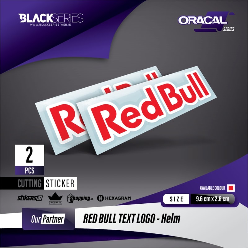 UQ Stiker Red Bull Text 2 warna | Sticker Red Bull | Stiker Helm ...