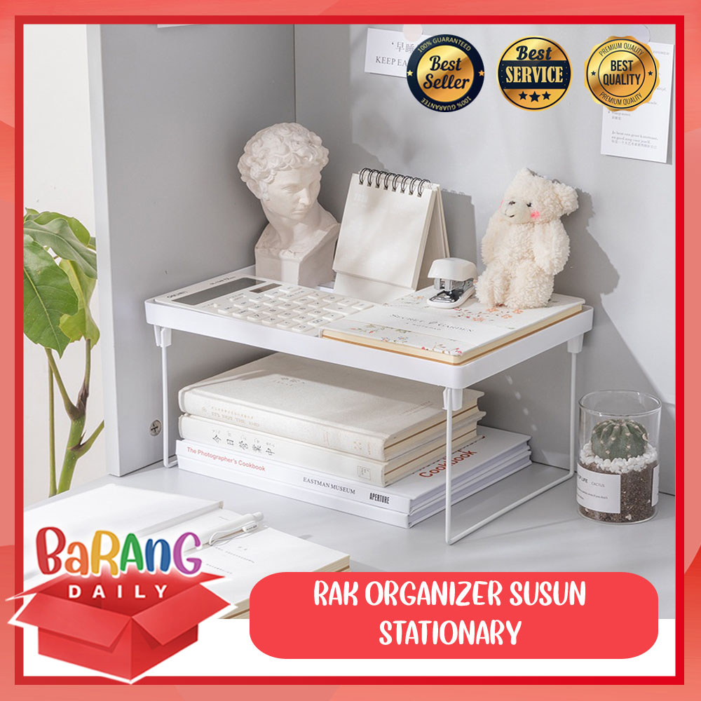 Rak Organizer Susun Stationary ATK Meja Kantor Lipat Kotak Kosmetik ...