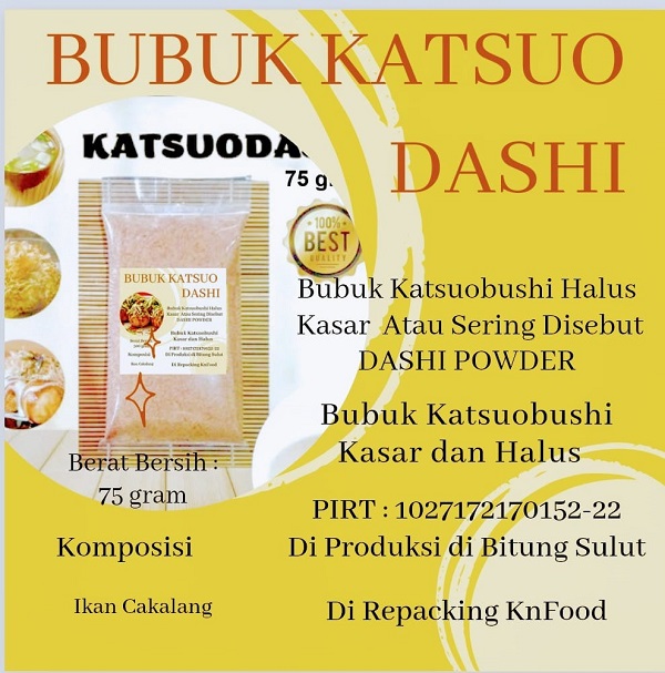 Katsuo Dashi HALAL | Katsuobushi bubuk Dashinomoto Kaldu Ikan Ramen Udon - Katsuodashi 75 gr ...