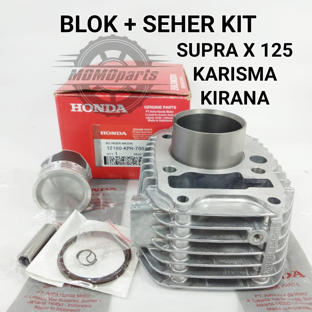 BLOK SEHER SET KOMPLIT PLUS PISTON KIT HONDA KARISMA SUPRA X 125 KIRANA KUALITAS ASLI ORIGINAL ...