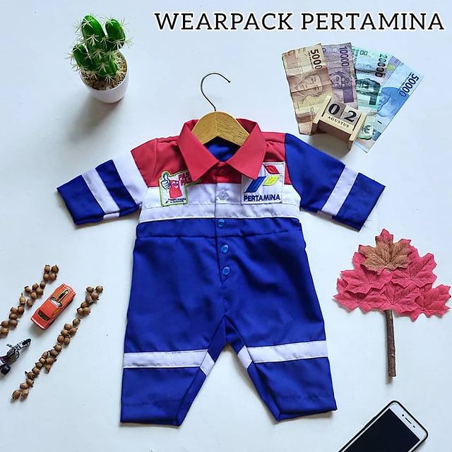 WEARPACK PERTAMINA KOSTUM FOTO BAYI NEWBORN COVERALL PERTAMINA BAJU ...