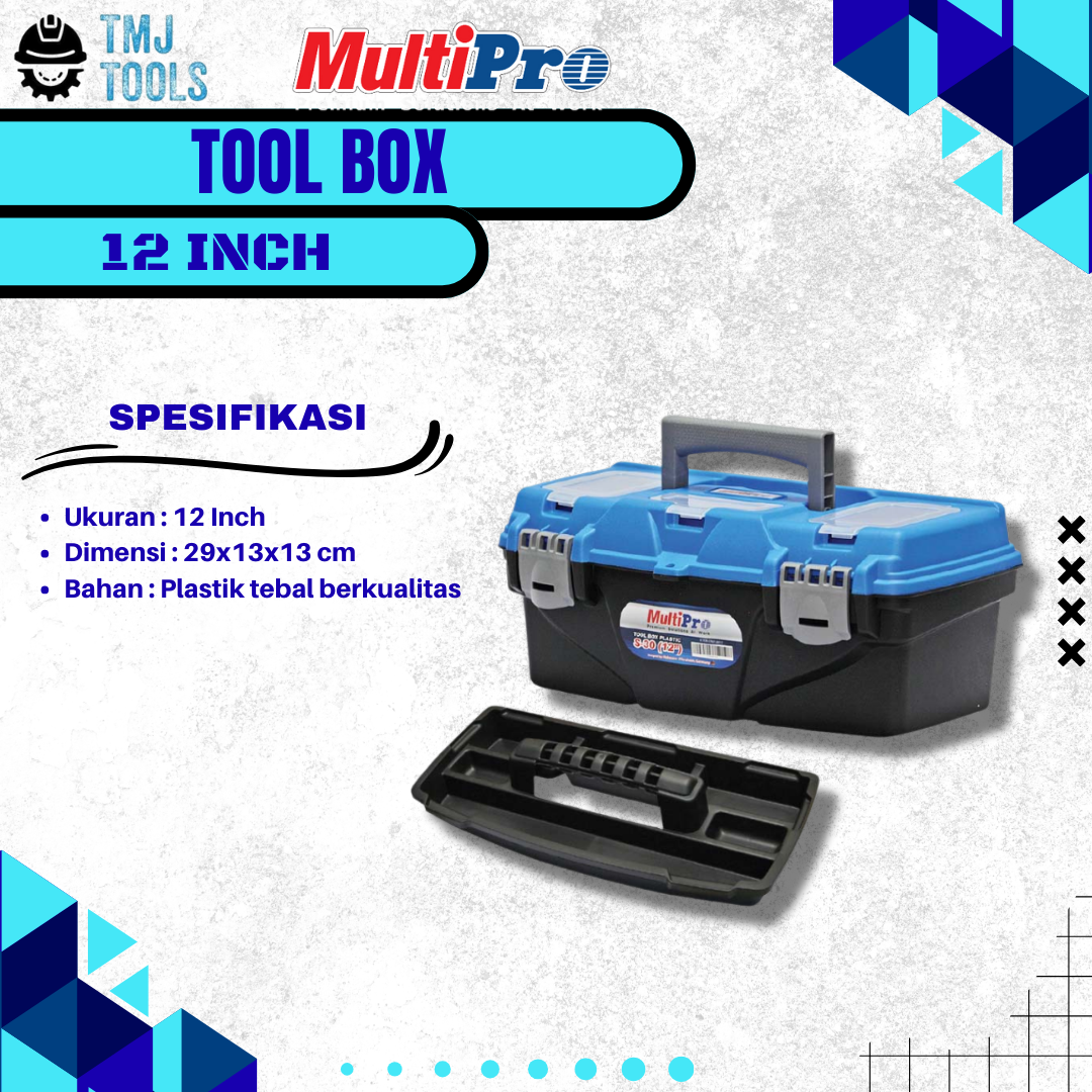 MULTIPRO Toolbox 12 Inch S-30 Tool Box Kit Organizer Tools Bok Tempat ...