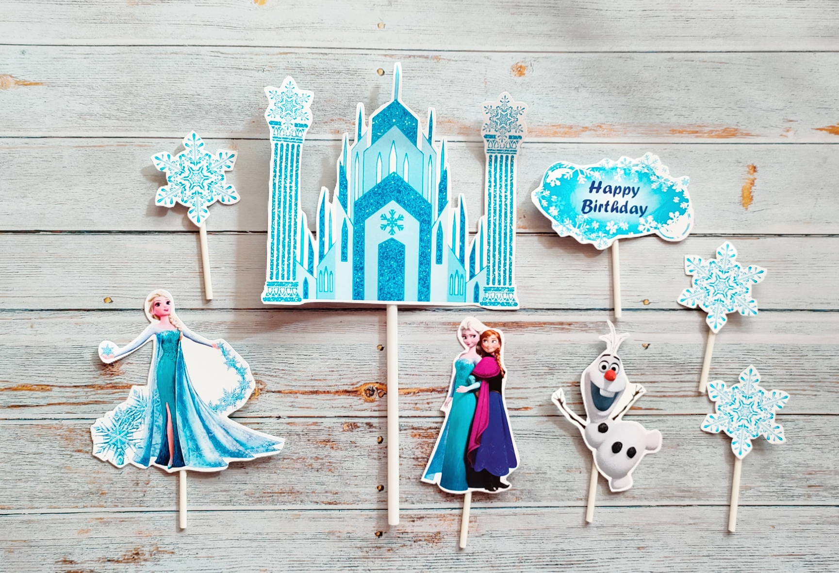 satu set cake topper toper hiasan kue ulang tahun karakter frozen elsa ...