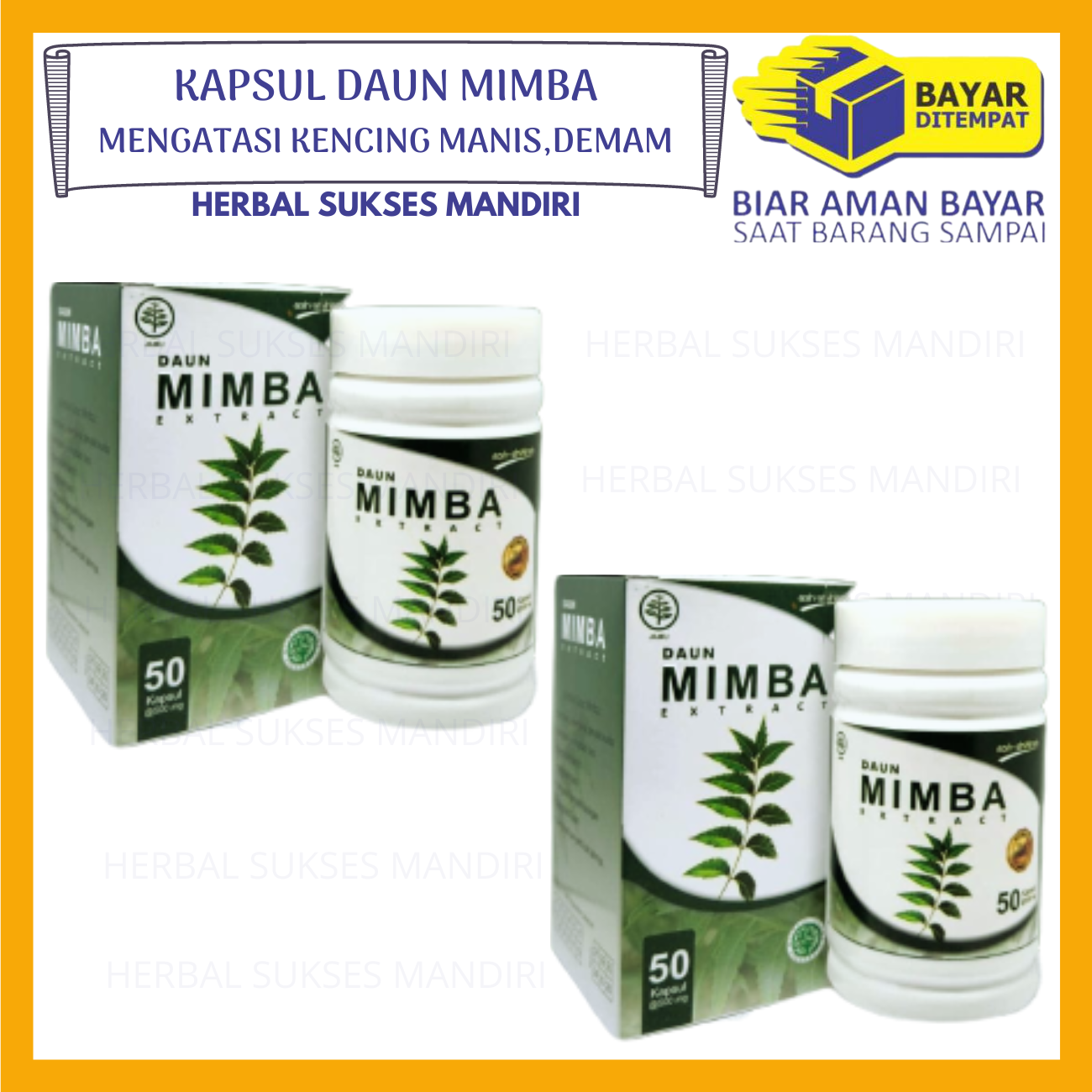 (PAKET 2 PCS) KAPSUL DAUN MIMBA Ash-shihhah isi 50 kapsul Mengatasi ...