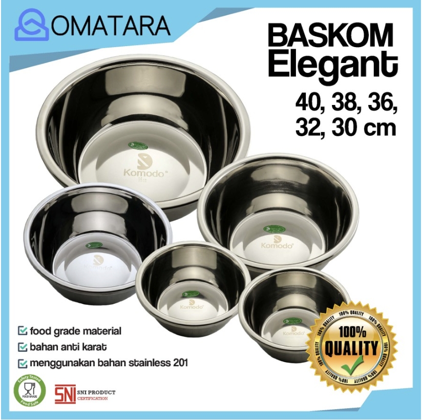BASKOM ELEGANT KOMODO KOREA STAINLESS STEEL UK 30 , 32 , 36 , 38 , 40 | Lazada Indonesia
