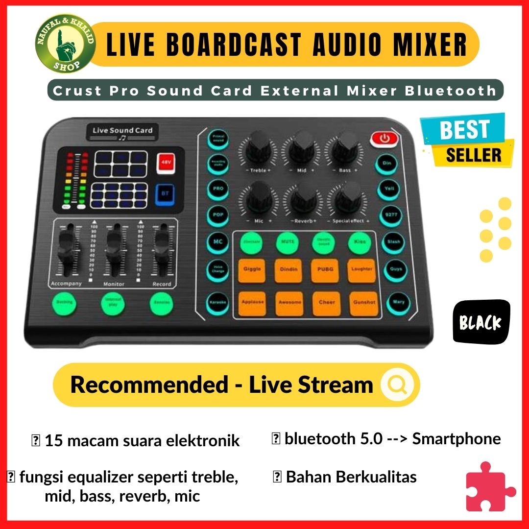 sound card external live boardcast audio mixer bluetooth M6 - CRUST ...