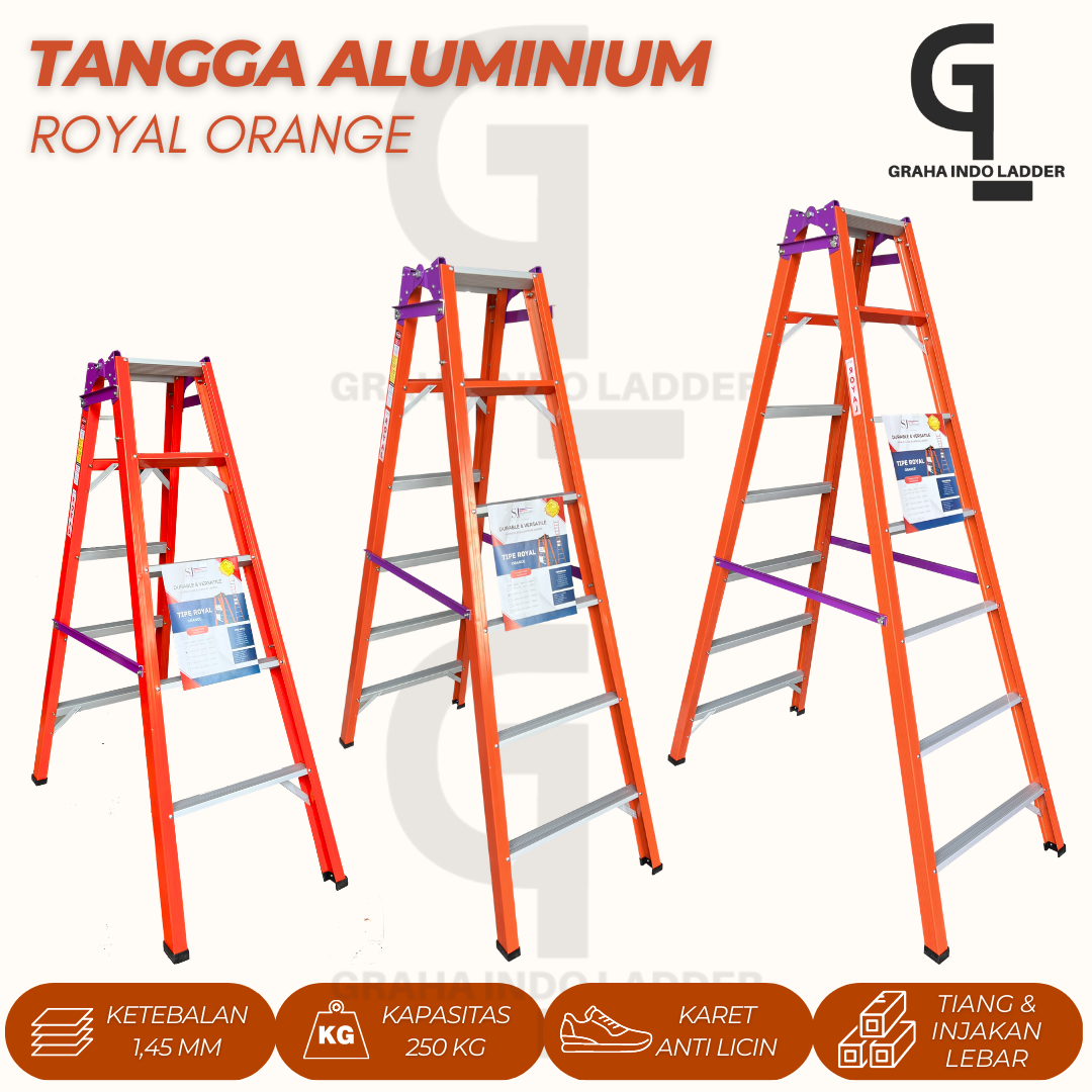GIL - Tangga Lipat Aluminium Ladder Royal Orange Multifungsi ...