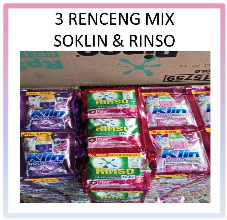 3 RENCENG!!! SOKLIN SOFTERGENT DETERGEN CAIR 22 mL SO KLIN ISI 12 ...