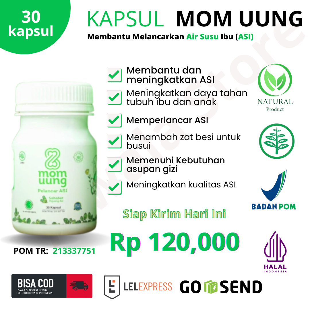MOMUUNG Mom Uung Pelancar Asi / Asi Booster 30 60 Kapsul Kelorcap Kelor ...