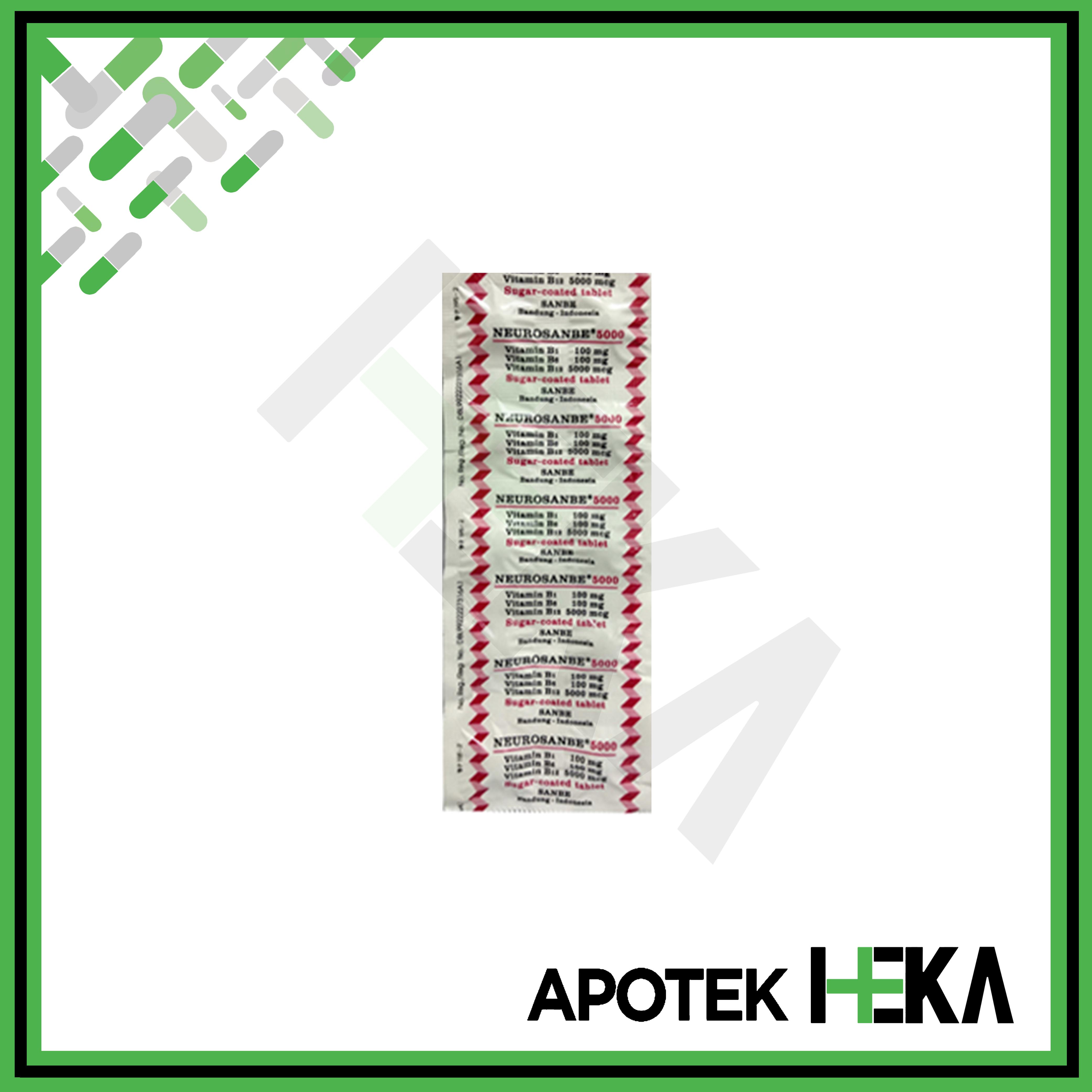 Neurosanbe 5000 Strip isi 10 Tablet - Menjaga Kesehatan Saraf | Lazada ...