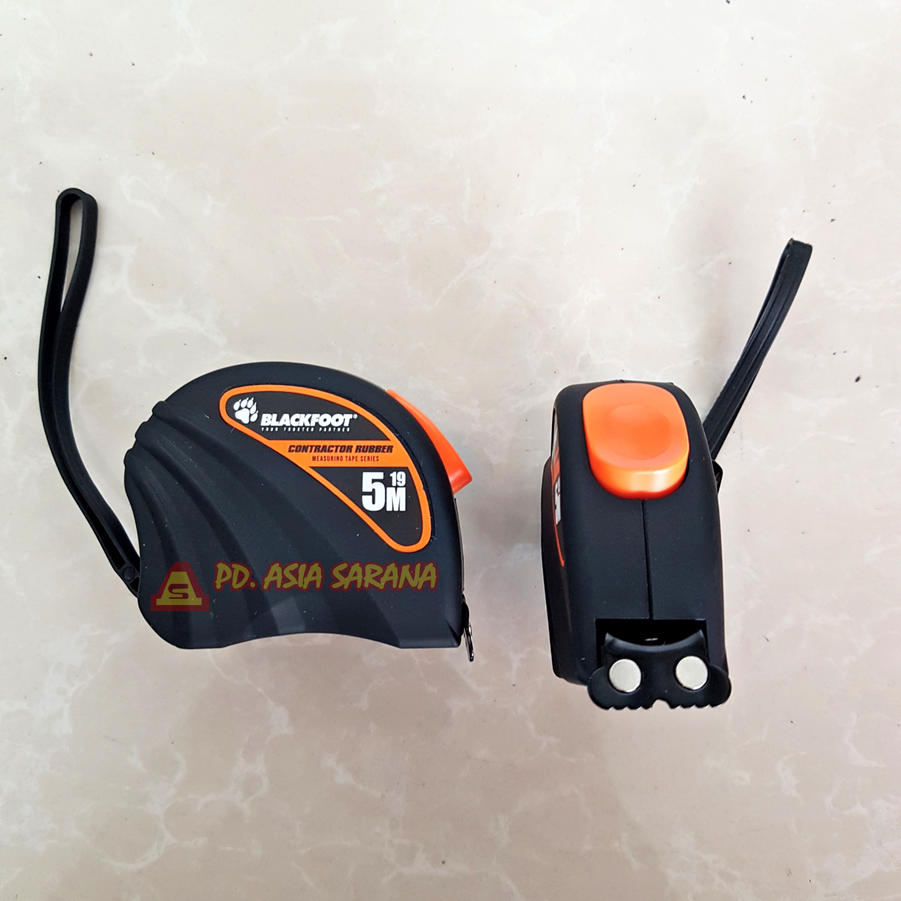 Meteran Tukang Bangunan 5m Magnet Blackfoot Measuring Tape Meter MT-5 ...