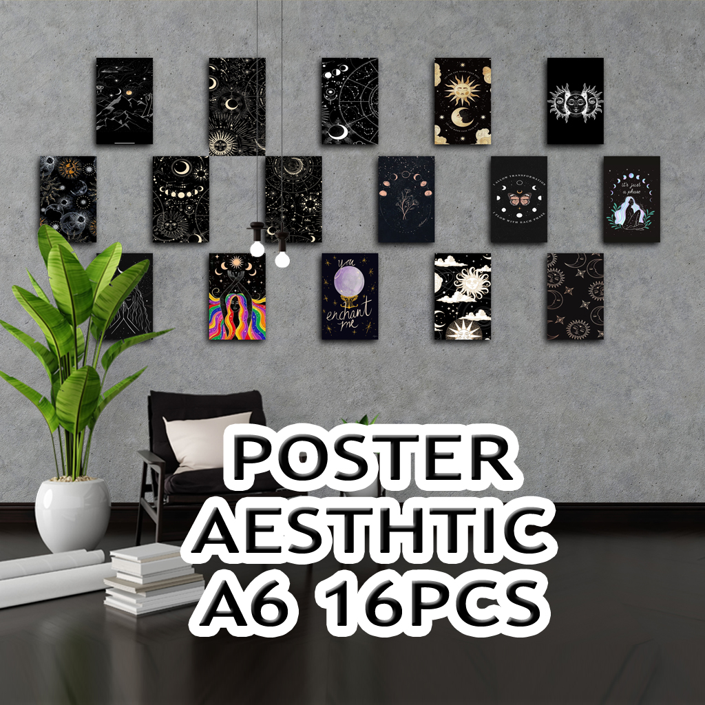 (16PCS) Poster Hiasan Dinding Kamar Cowok Distro Aesthetic Ukuran A6 ...