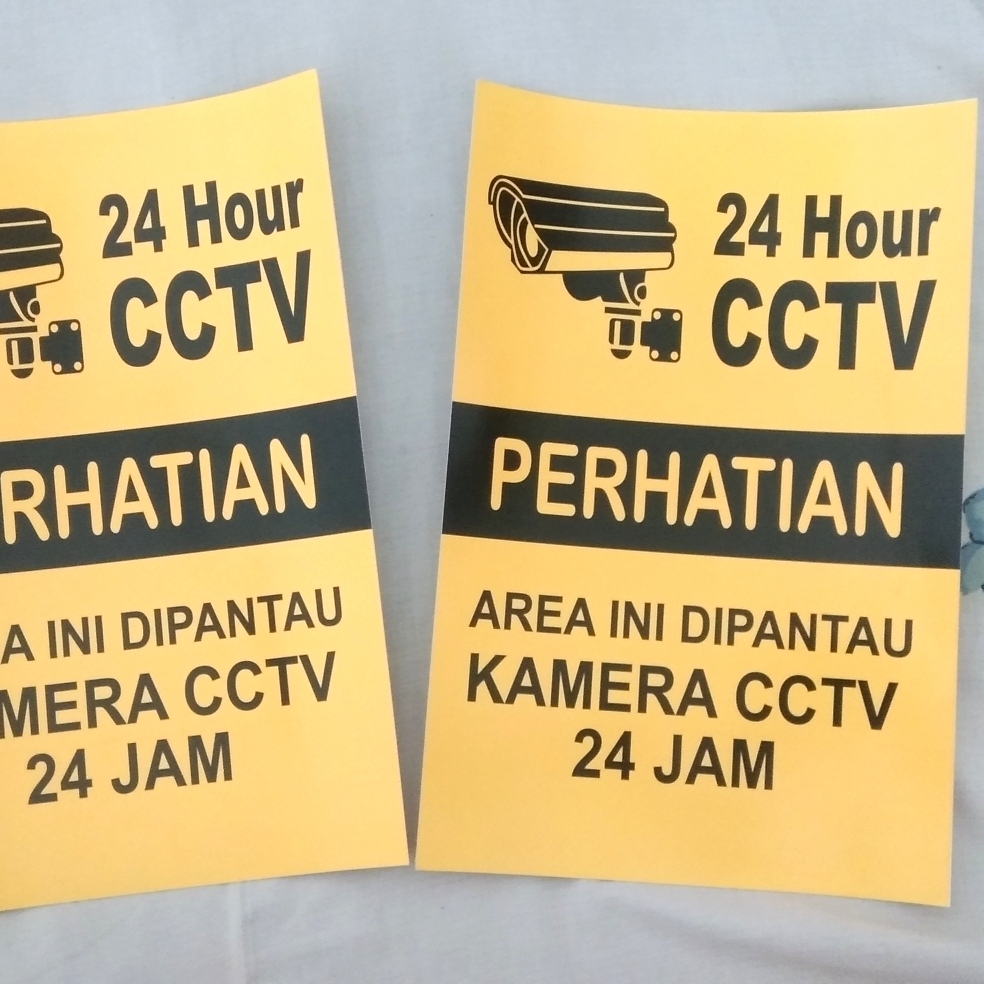 STIKER PERHATIAN KAMERA CCTV 24JAM 20x30 ,SIGN RAMBU K3 STICKER DINDING ...