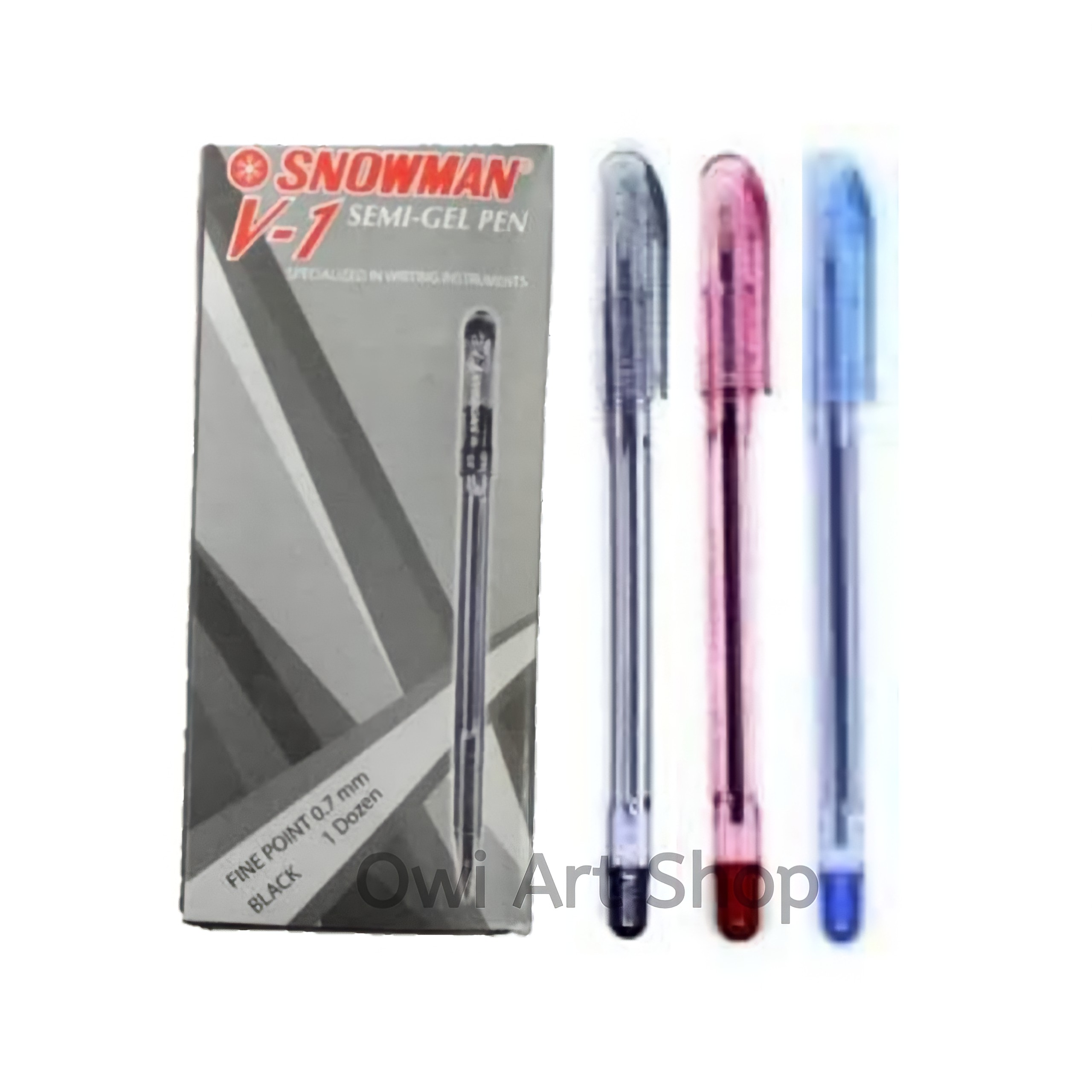 Pulpen Snowman V-1 Hitam, Merah, Biru - Satuan - Ballpoint - Bolpen ...