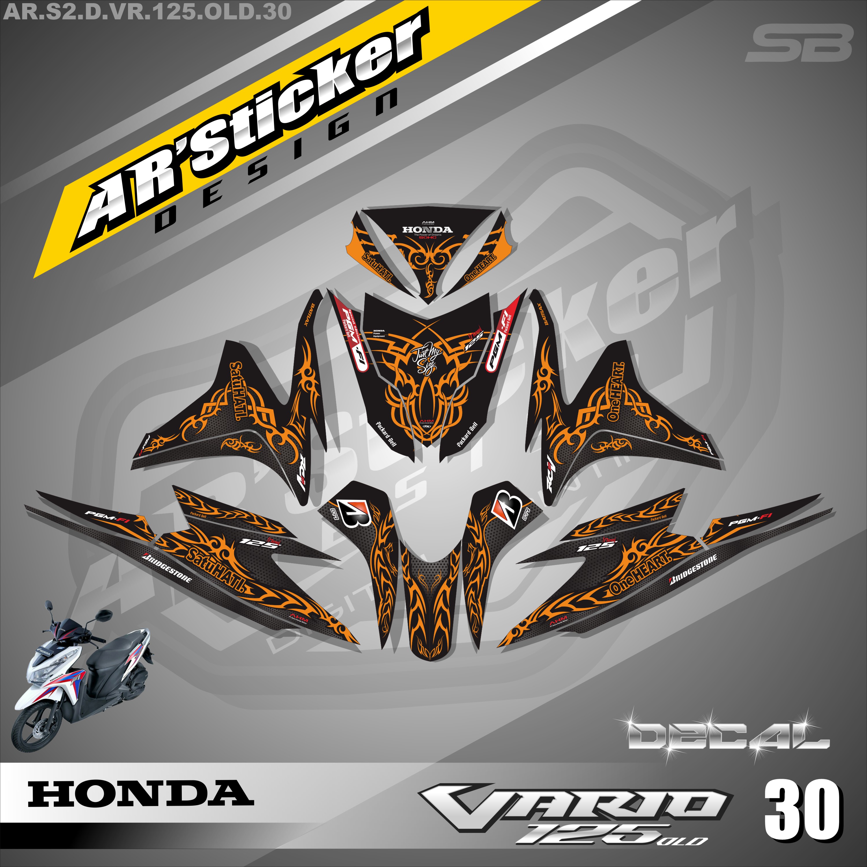 Vario Sticker Decal Vario 125 Old - Skotlet Motor Full Body Setiker ...