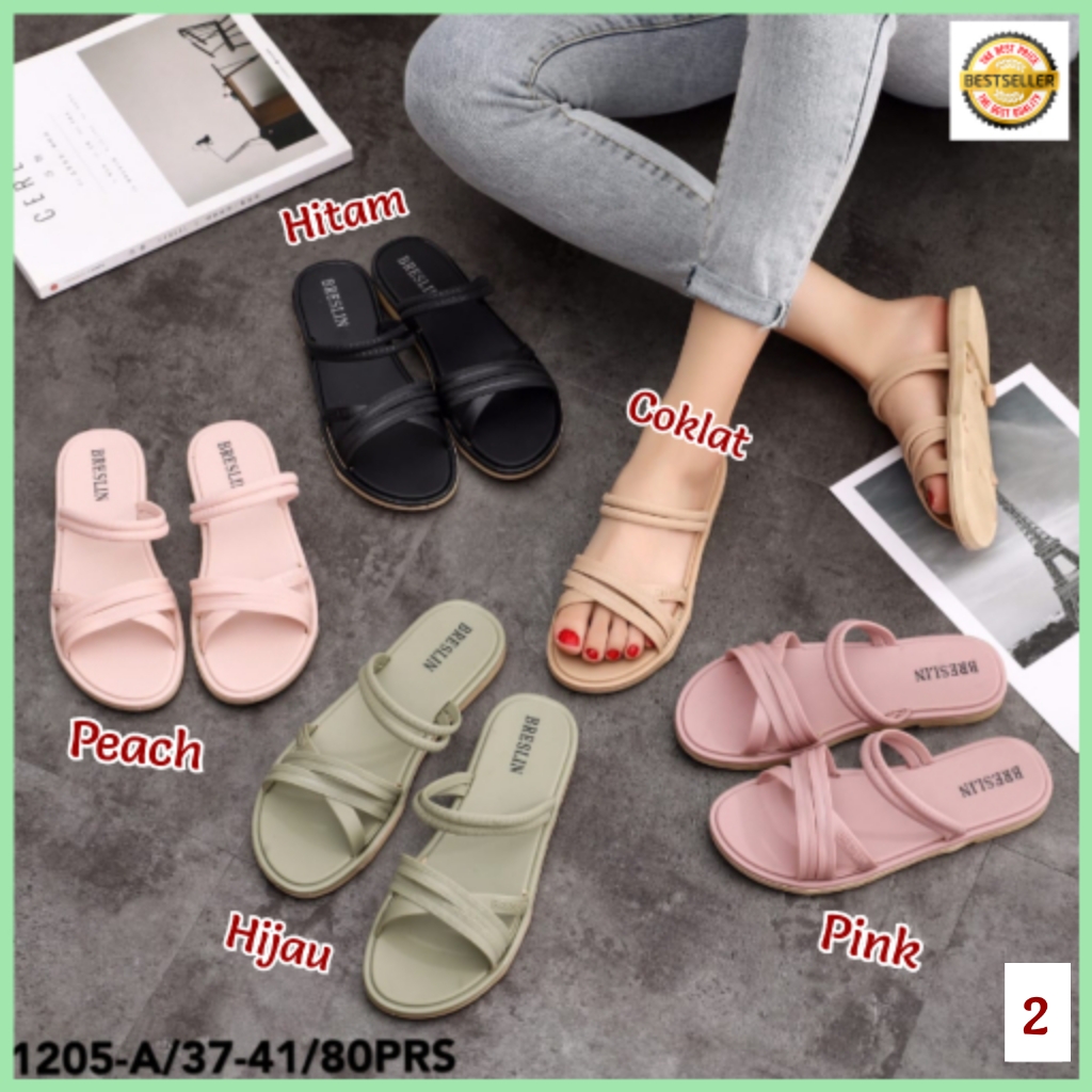 Sendal Jelly Wanita Terbaru 1205 - A / Sendal Wanita Kekinian / Sendal ...