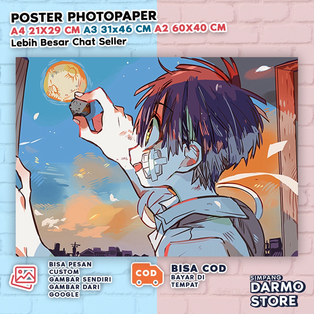 Poster Jibaku Shounen Hanako-kun Hanako Yashiro Nene Kou Hiasan Dinding ...