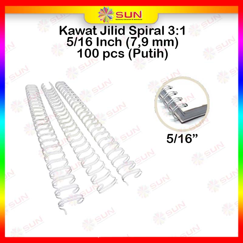 Spiral Kawat / Ring Kawat Jilid Spiral 3:1 34 Lubang / 38 Lubang ...