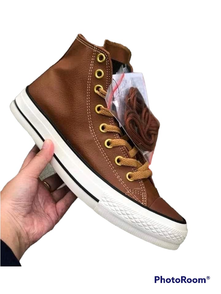 Sepatu sneakers kulit allstar boot coklat muda untuk pria dan wanita ...