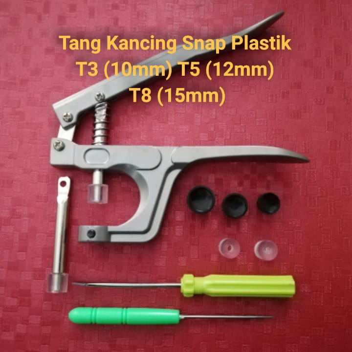 Tang Alat Press Kancing Snap Button Cetet Jepret Plastik 3 Ukuran 10mm ...