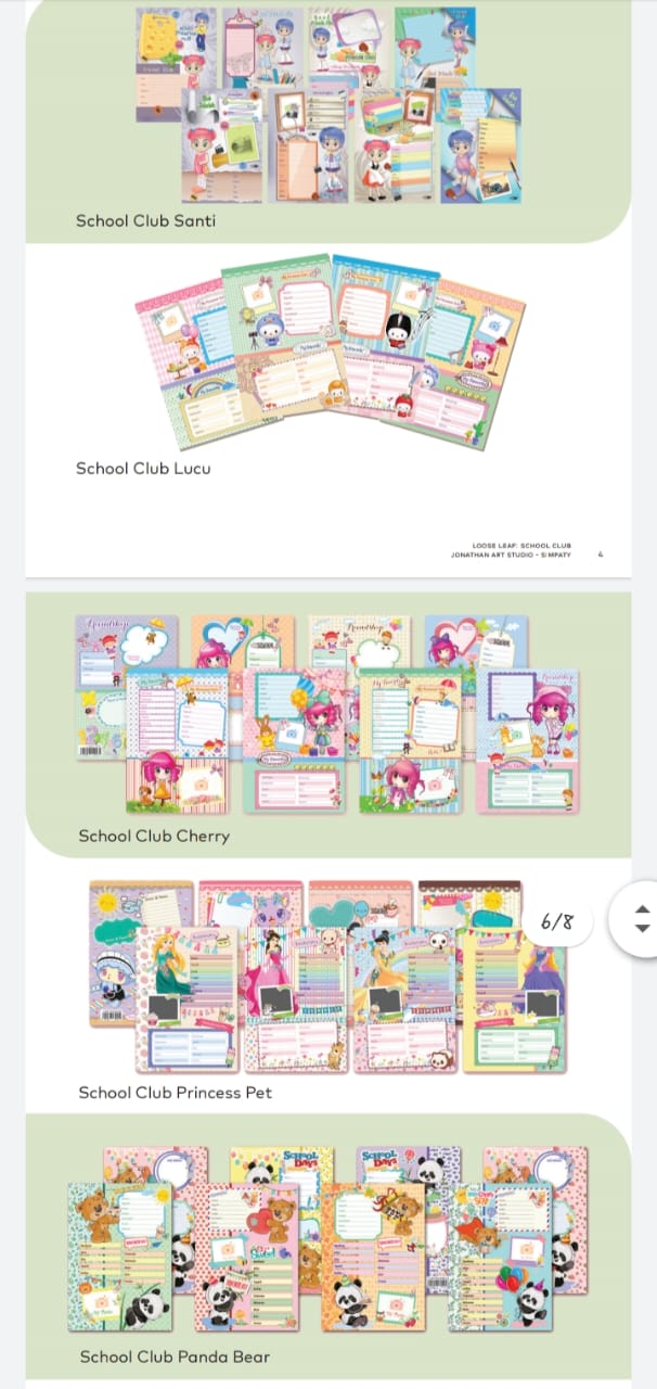 ISI KERTAS BINDER LOOSE LEAF FELICIA MOTIF KARAKTER ANAK A5 Isi 25 ...