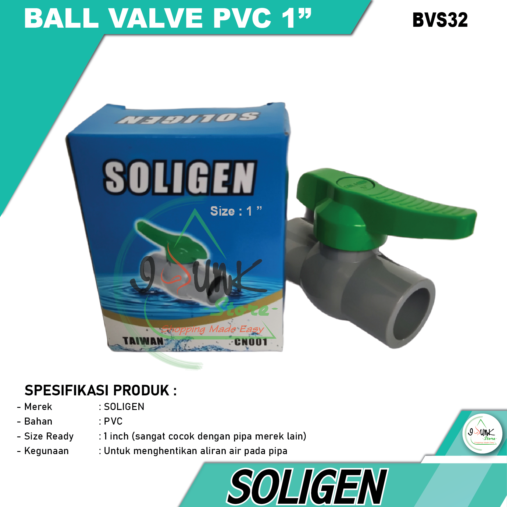 Ball Valve SOLIGEN Stop Kran PVC 1/2", 3/4", 1" - Soligen | Lazada ...