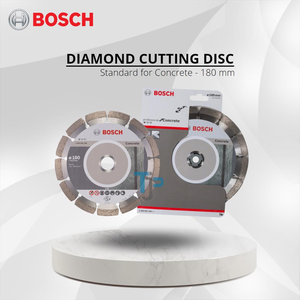 BOSCH DIAMOND CUTTING DISC STANDARD FOR CONCRETE -180mm 2608602199 ...