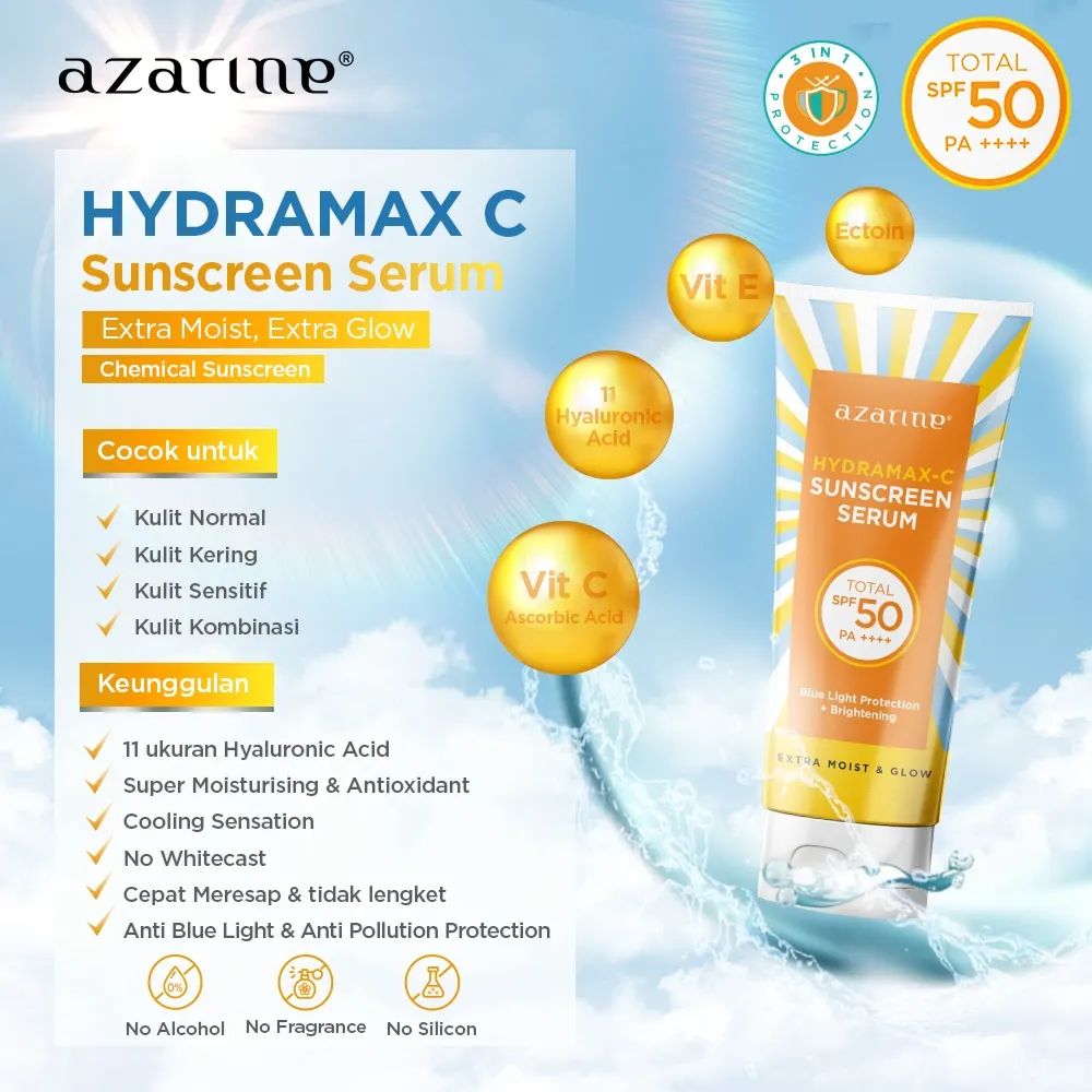 Azarine Hydramax-C Sunscreen Serum SPF50 PA++++ 40 ml | Lazada Indonesia
