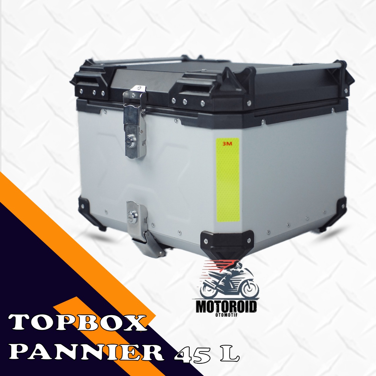 Top box motor pannier alumunium impor 45 liter kunci model x + breket ...