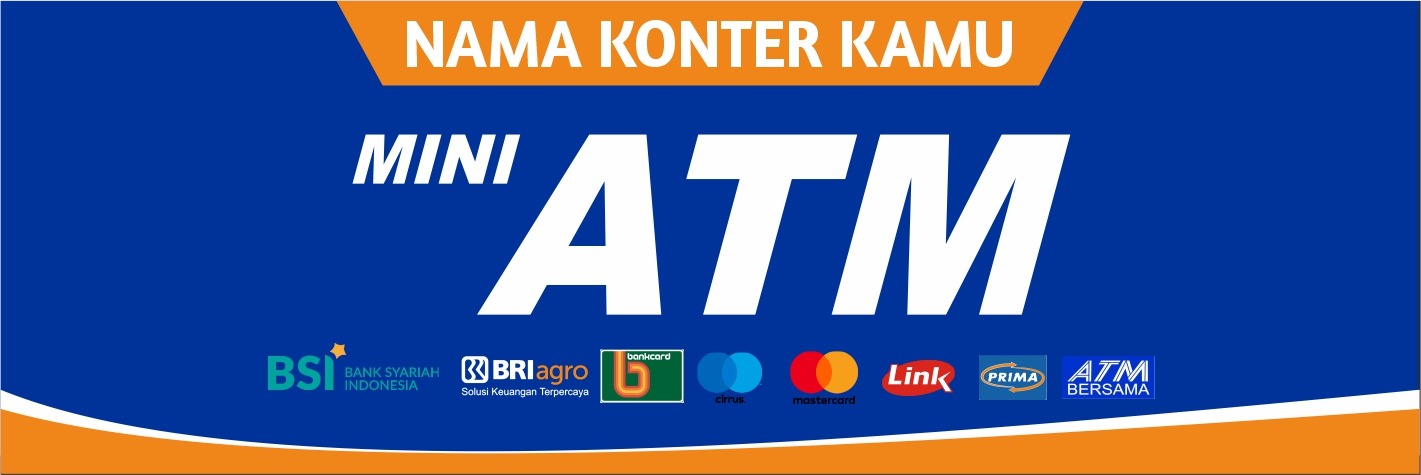STIKER VINYL ETALASE MINI ATM ( CUSTOM NAMA KONTER ) | Lazada Indonesia