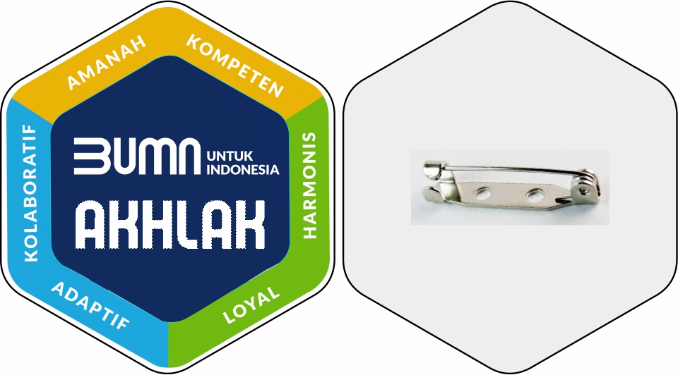 PIN BAJU AKRILIK LOGO AKHLAK BUMN UK. 4CM | Lazada Indonesia