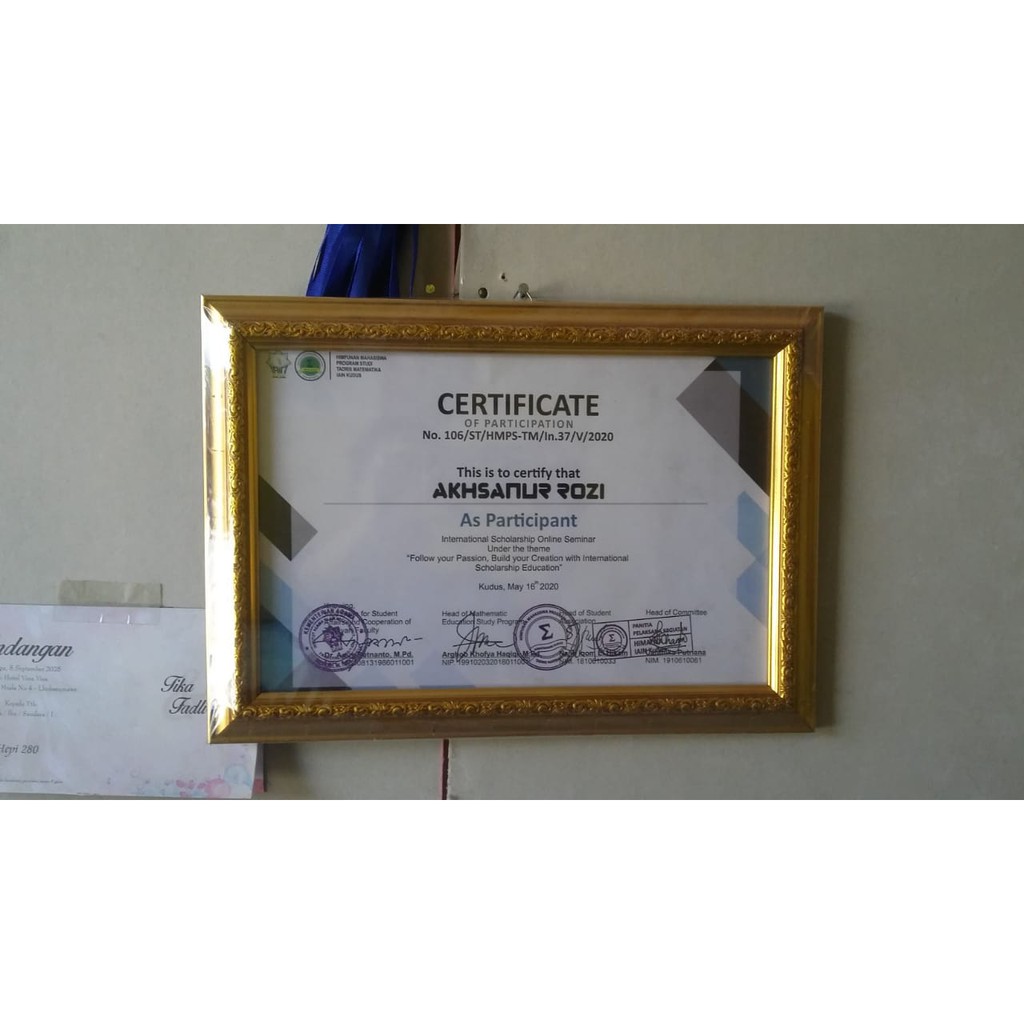 FIGURA / FRAME FOTO / BINGKAI SERTIFIKAT / A4 / 10R JUMBO BAHAN FIBER ...