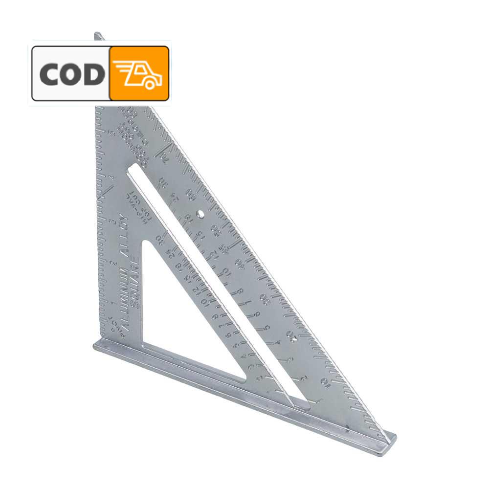 Penggaris Siku Segitiga Sudut 90 Derajat Aluminium Mistar Tukang Kayu ...