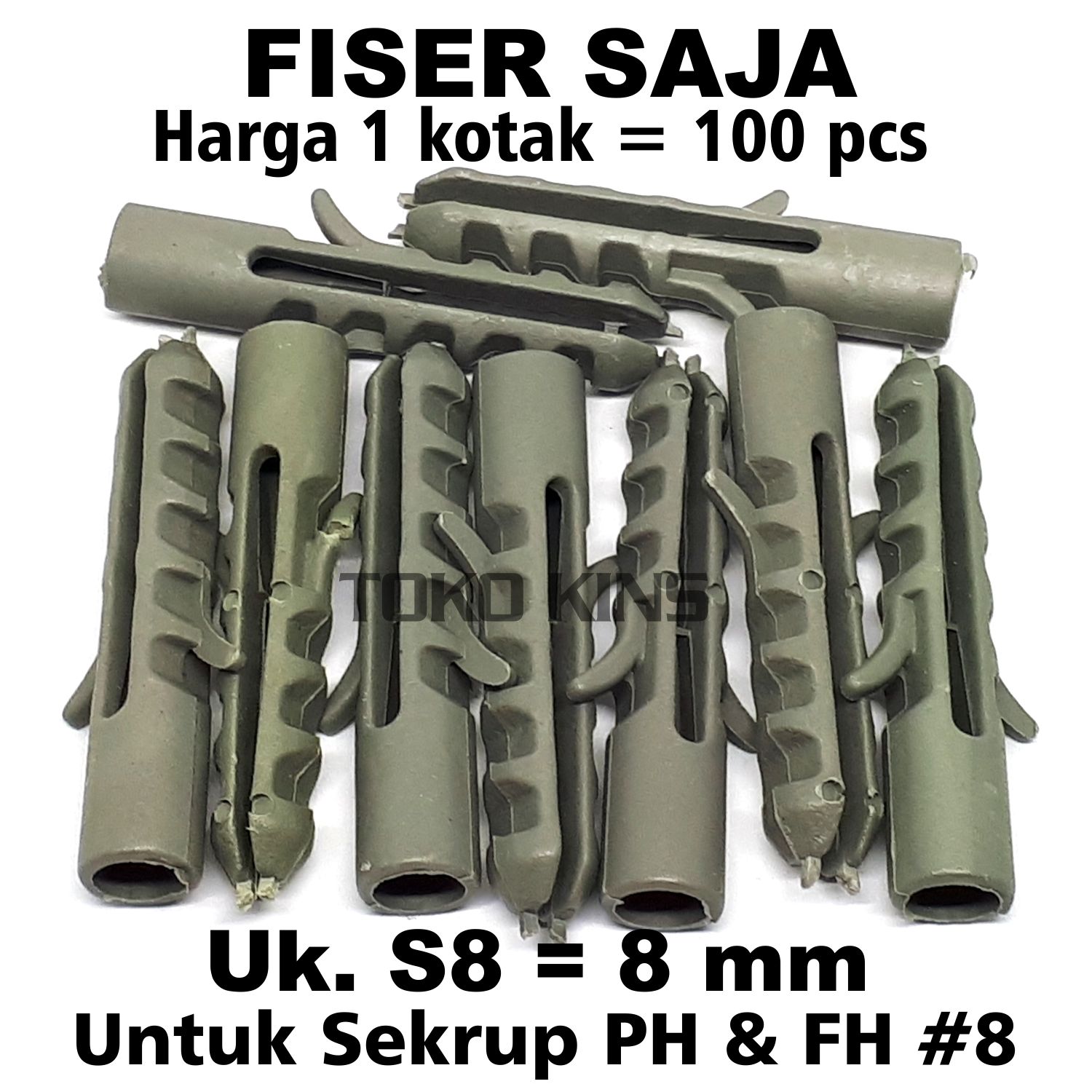 Expansion Plug Viser S8 piser fiser tembok per 1 kotak | Lazada Indonesia