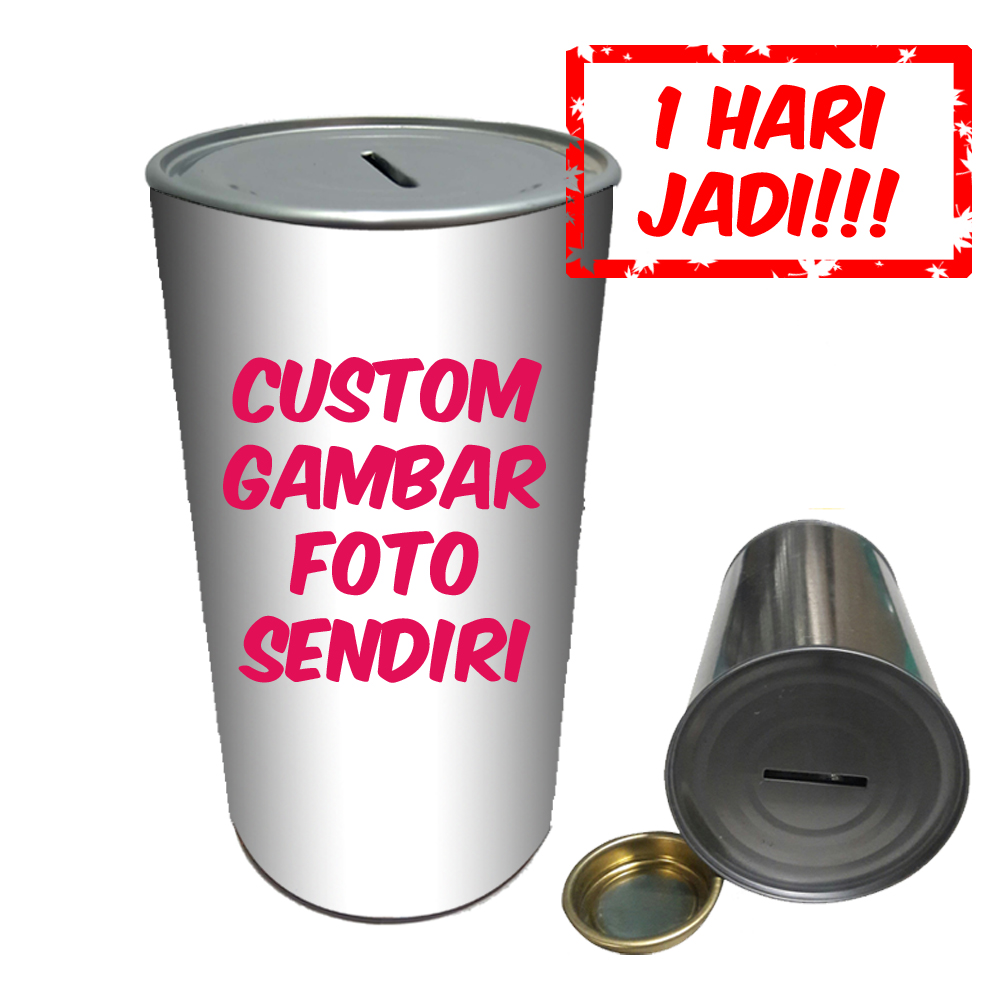 Celengan Custom - Celengan Kaleng Karakter Unik Souvenir Kado Buka ...