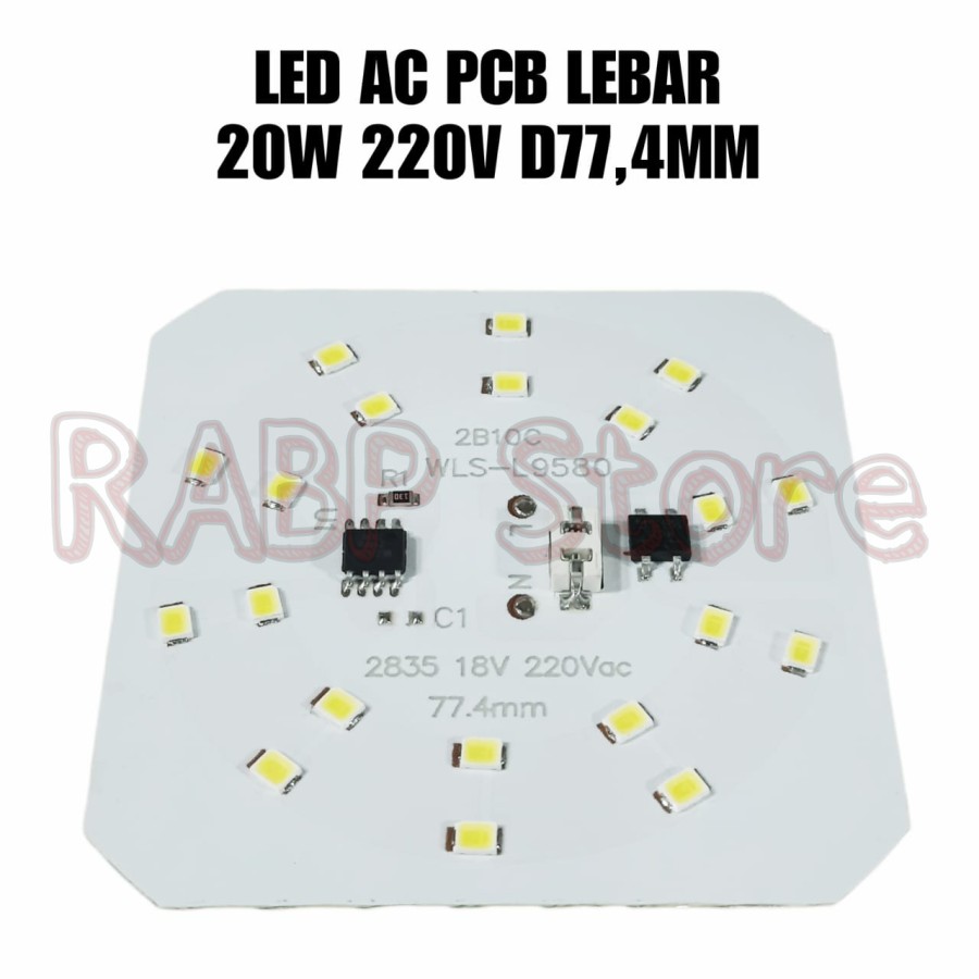 PCB LED AC 20W 220V UKURAN PCB LEBAR DIAMETER 77,4MM - LED MURAH ...