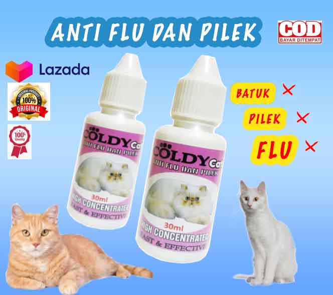 Obat Flu Kucing Sakit Pilek Batuk Ingusan Bersin Coldy Cat-Banyu shop ...