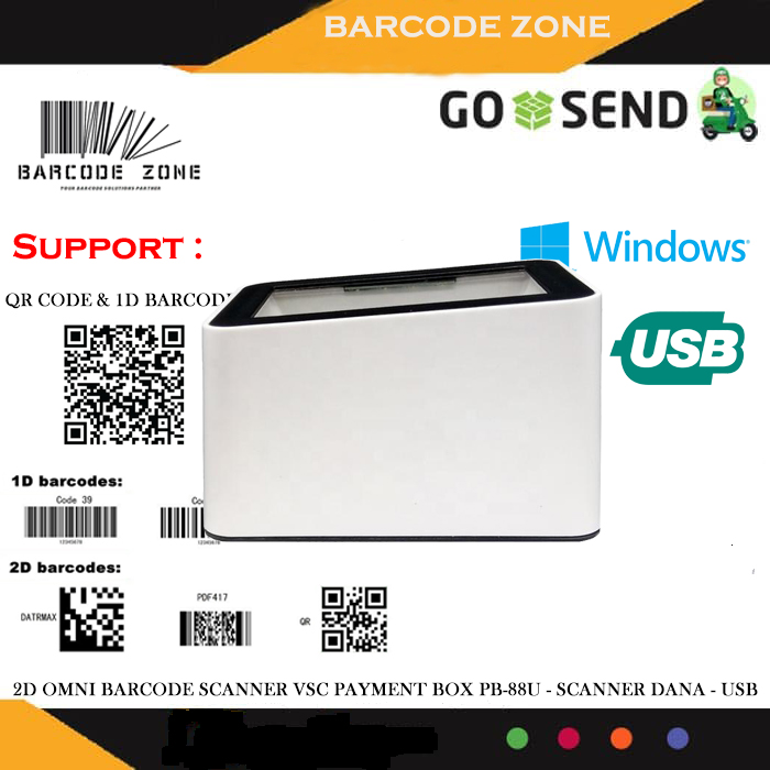 2D OMNI BARCODE SCANNER VSC PAYMENT BOX PB-88U - SCANNER DANA - USB ...