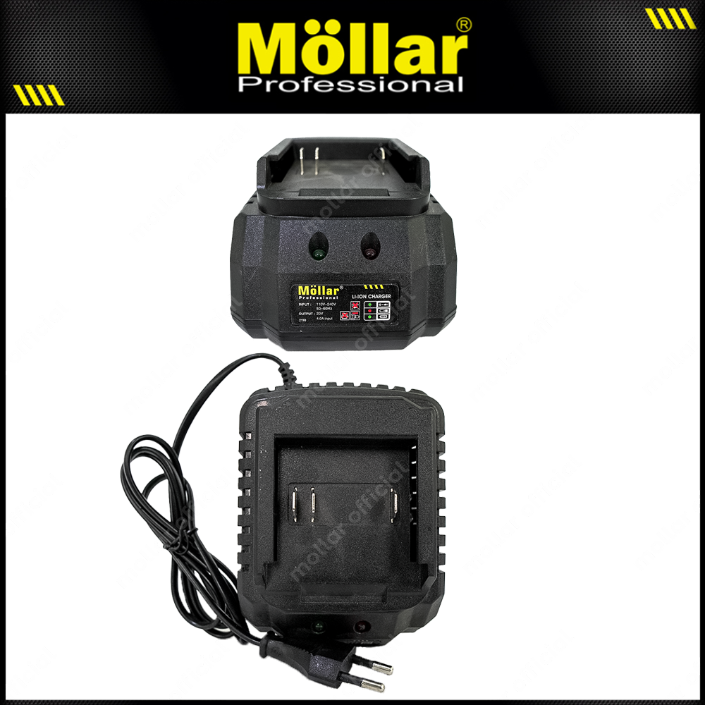 MOLLAR Fast Charger 20V Baterai Li-Ion Mesin Cordless Power Tools Dock ...