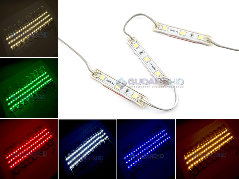 Lampu LED Strip 3 Mata Modul SMD 5050 12V IP65 Waterproof Neon Sign Box ...