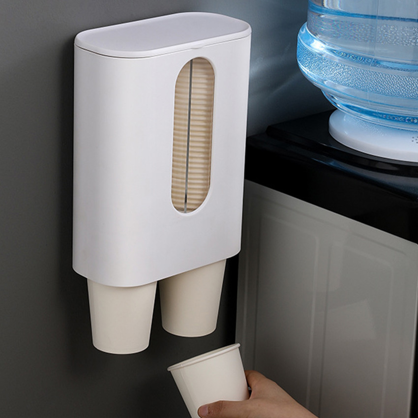Dispenser Gelas Disposable Plastik Kertas Paper Wall Cup Holder Storage ...