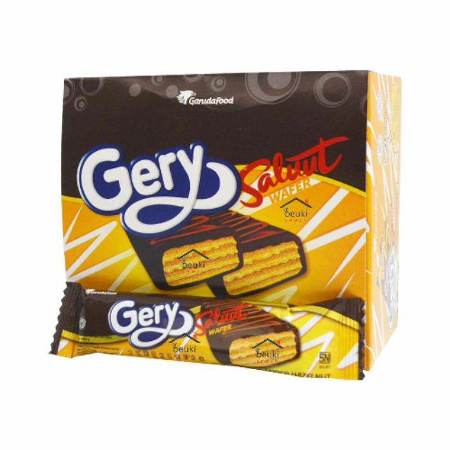 GERY SALUUT WAFER CHOCHO HAZELNUT RASA COKELAT RASA HAZELNUT ISI 24 PCS ...