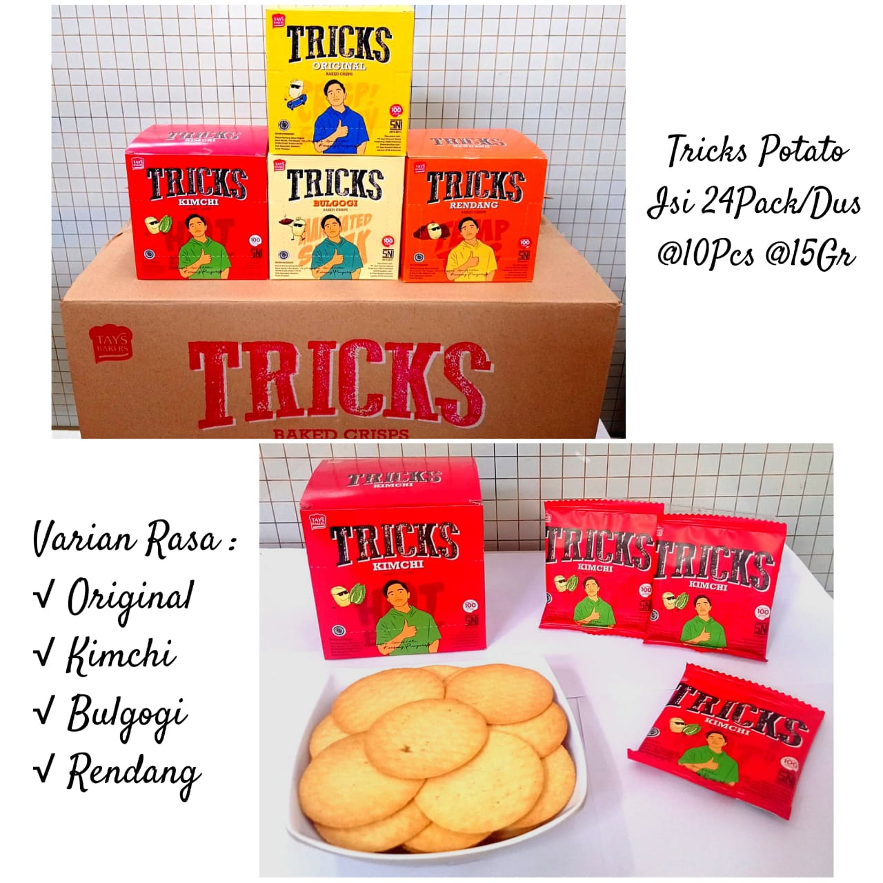 Tricks Potato Snack Original / Kimchi / Bulgogi / Rendang / Tricks ...