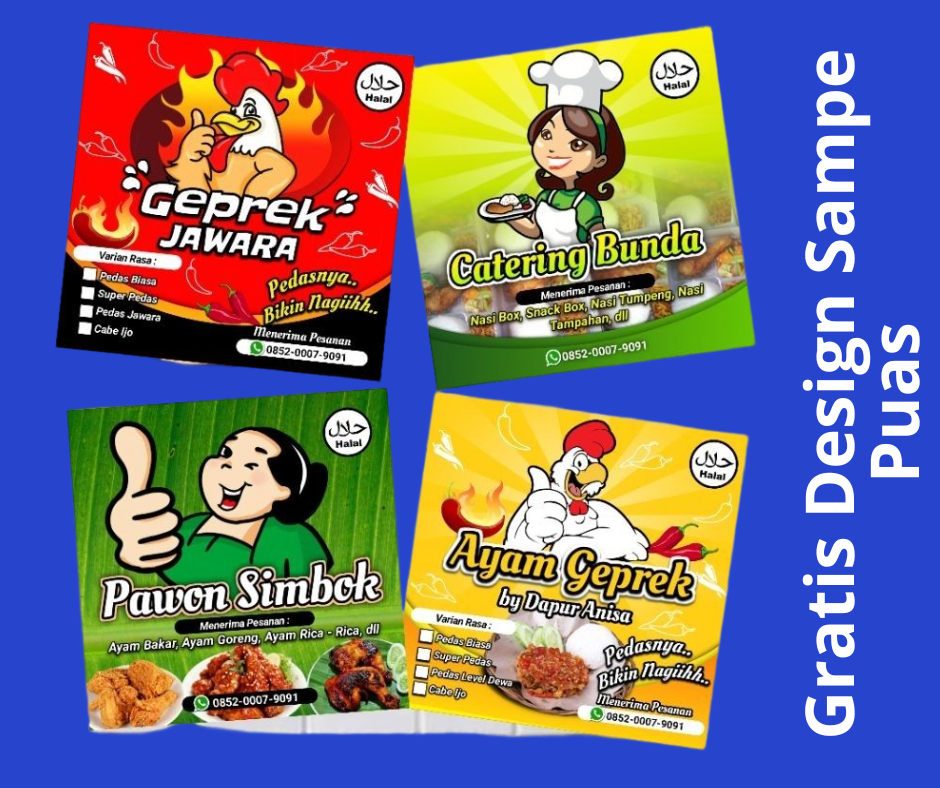 Contoh Lebel Stiker Kemasan Free Design Isi 100 Pcs/ Produk Untuk ...