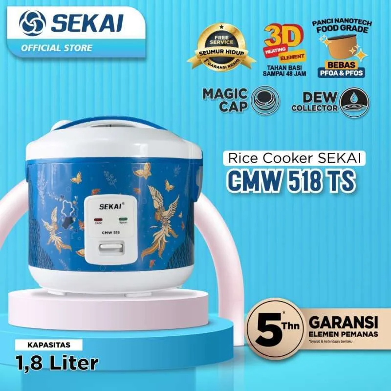 SEKAI Rice Cooker CMW 518 TS Magic Com Penanak nasi 1,8 Liter Motif ...