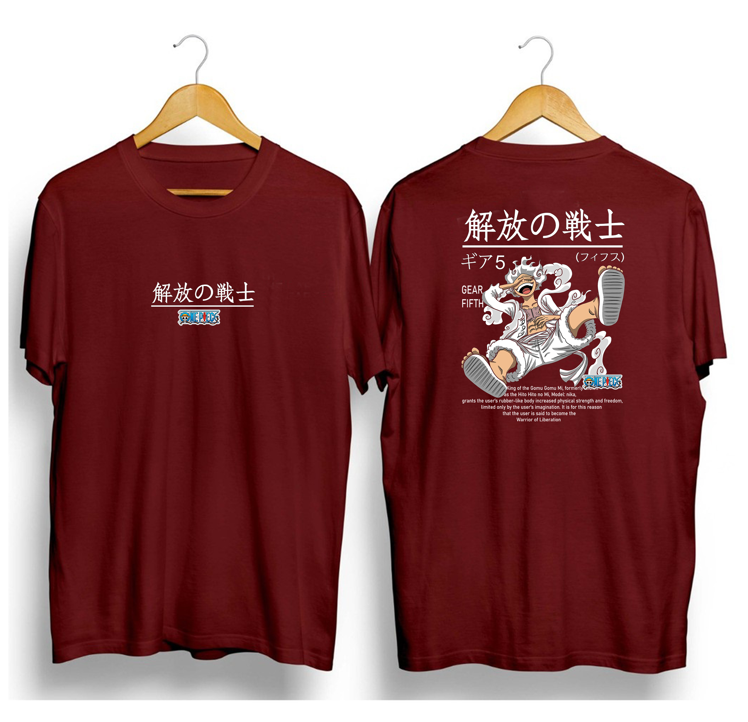 Kaos atasan pria oblong anime jepang onepiece luffy gear fift lengan ...