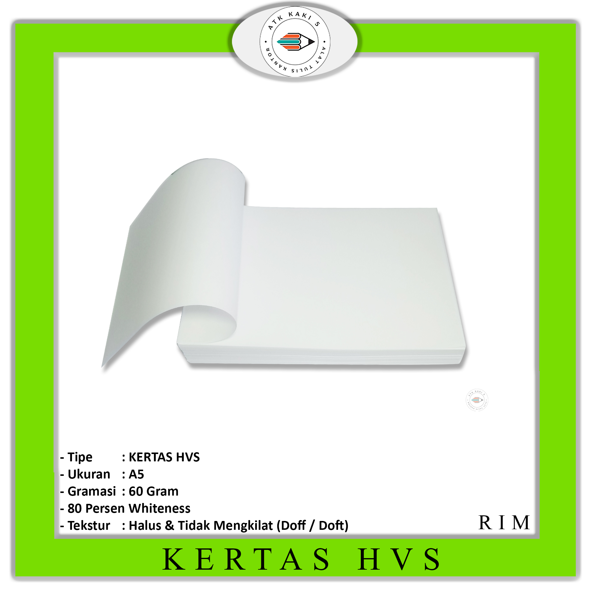 NONBRAND - Kertas HVS Putih 60 Gram Ukuran A5 - Rim | Lazada Indonesia