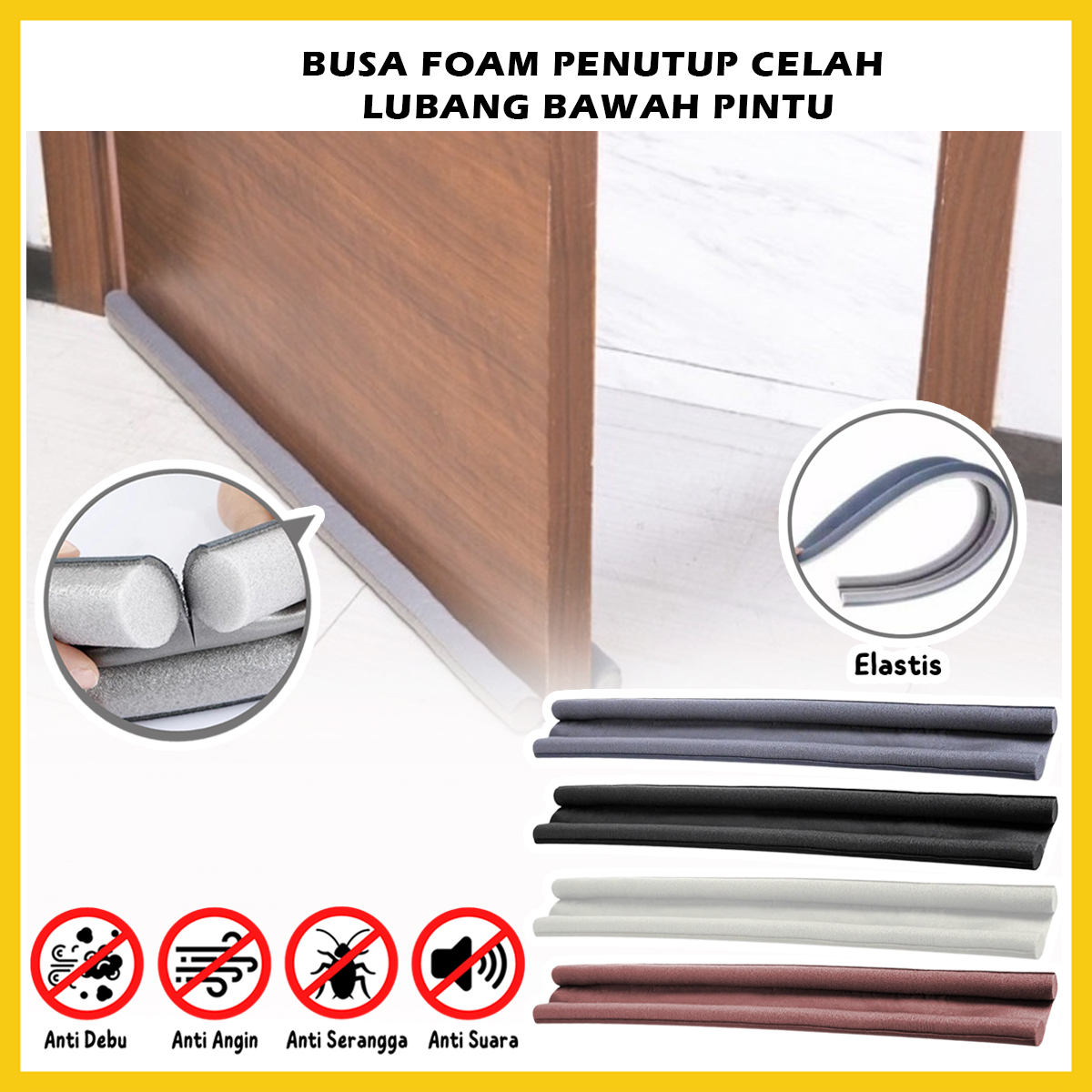 Busa Penutup Celah Lubang Bawah Pintu / Sponge Penghalang Debu Angin ...