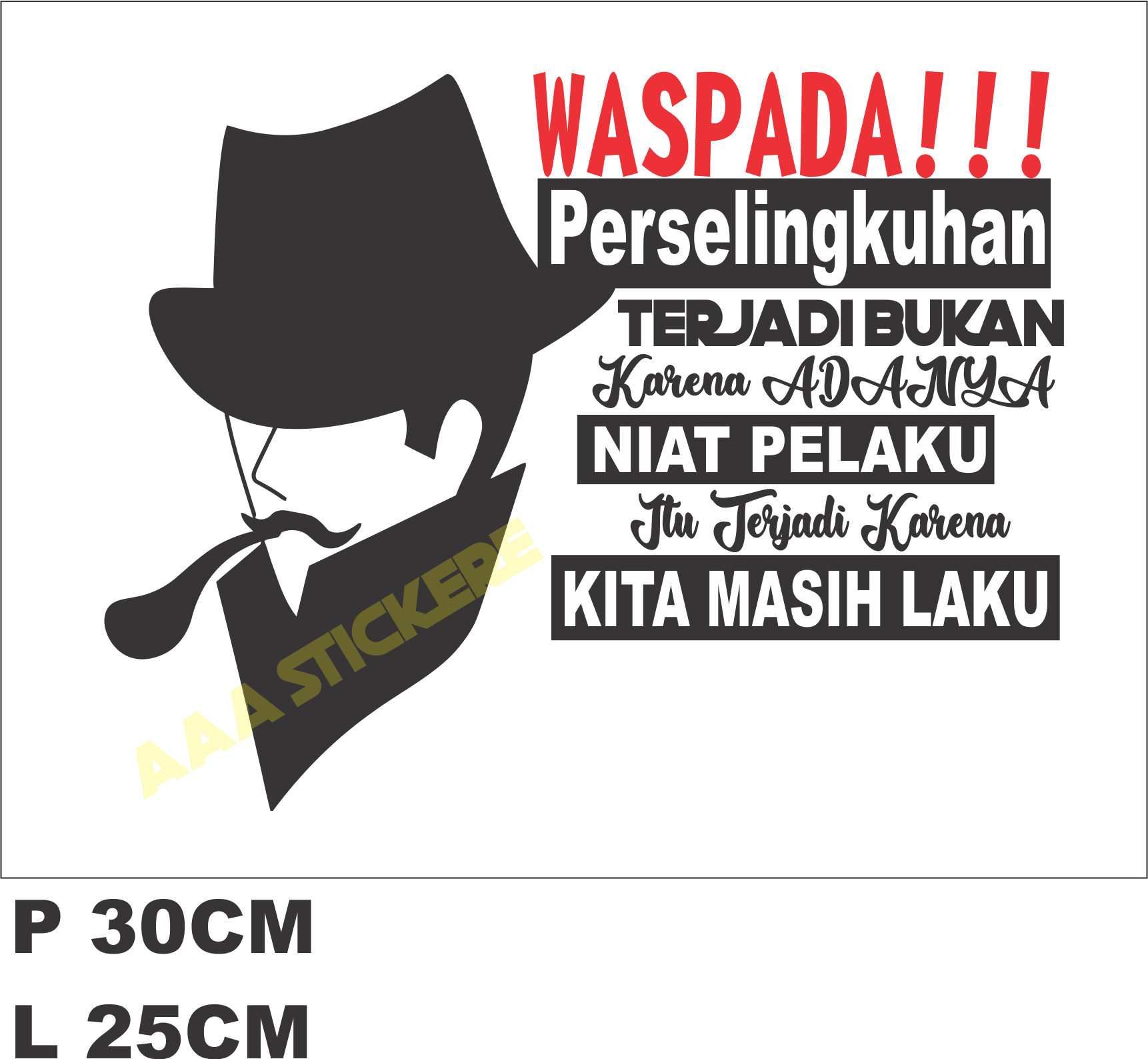 cutting sticker termurah tulisan gambar waspada untuk kaca belakang ...